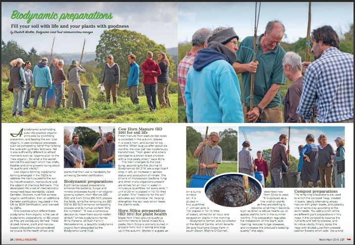 Series on biodynamic farming in Smallholding Magazine